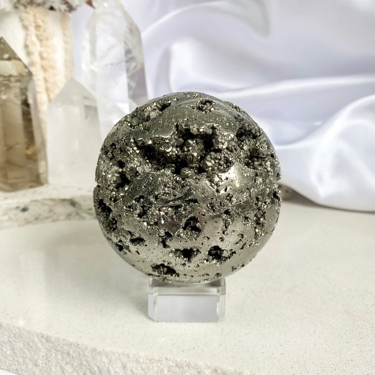 Pyrite Sphere: Natural Golden Beauty- Shop Here | Elemental.LUXE